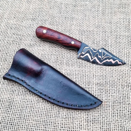 Handmade Copper Damascus EDC Knife | Forged Pattern Blade | Everyday ...