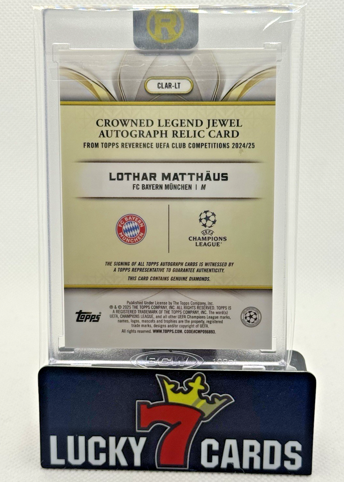 2024-25 Topps Reverence UCC Lothar Matthaus Crowned Legend Jewel Auto ...