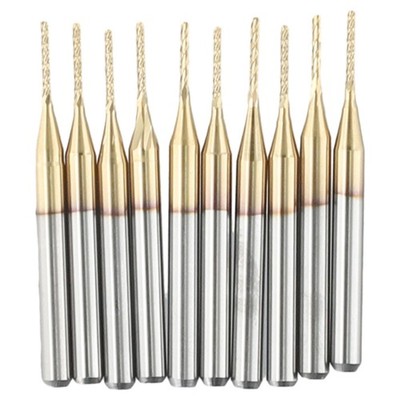 High Performance Titanium Coated Carbide End Mill Bits Set of 10 1mm ...