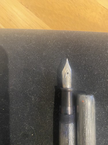 AMBASSADOR 5" FOUNTAIN PEN VINTAGE CELLULOID GREY COLOR W/STRIATIONS ...