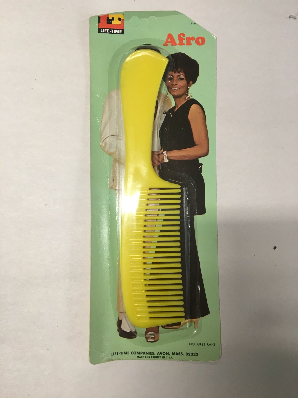 Vintage 1970's Plastic Afro Rake Pick Comb with Retro Photo Package | eBay