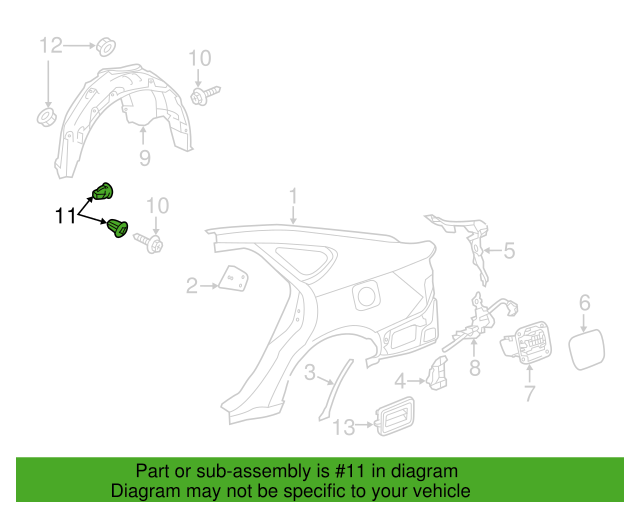 4 X Genuine Toyota Lexus Wheel Arch Liner Moulding Grommets 90189-06157 ...