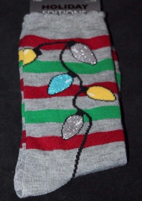 Holiday Editions Christmas Stocking Stuffer Light Bulbs Women's Socks ...