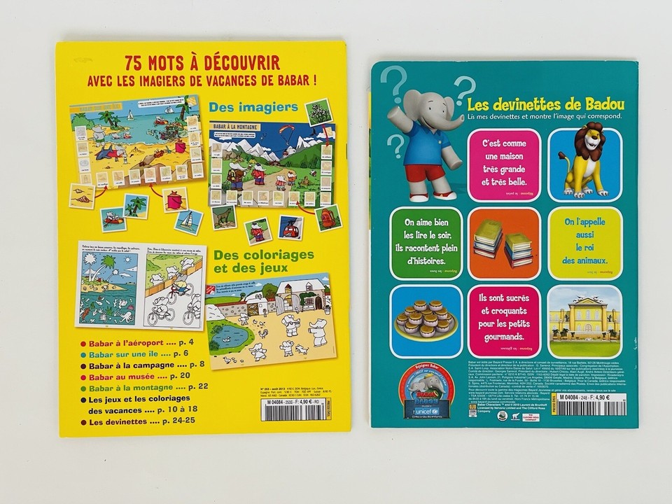 BABAR Activity Magazine (French) bayard Mars + Aout 2013 - NEW | eBay