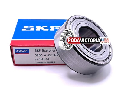 SKF 3206 A 2Z TN9/C3 MT33 DOUBLE ROW ANGULAR CONTACT BALL BEARING ...