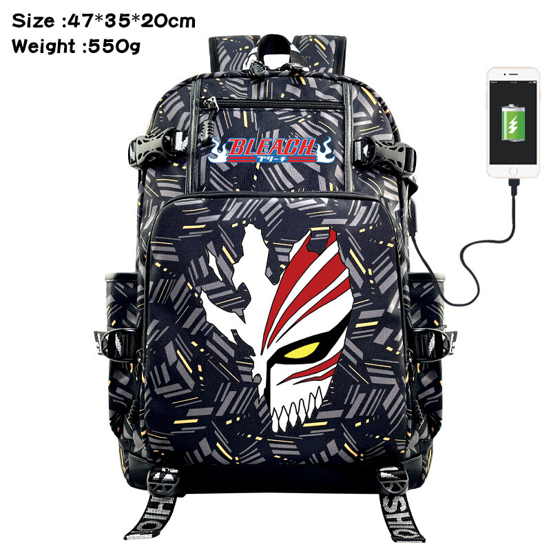 Anime Bleach Kurosaki Ichigo USB Backpack Teenager Schoolbag Laptop Bag ...