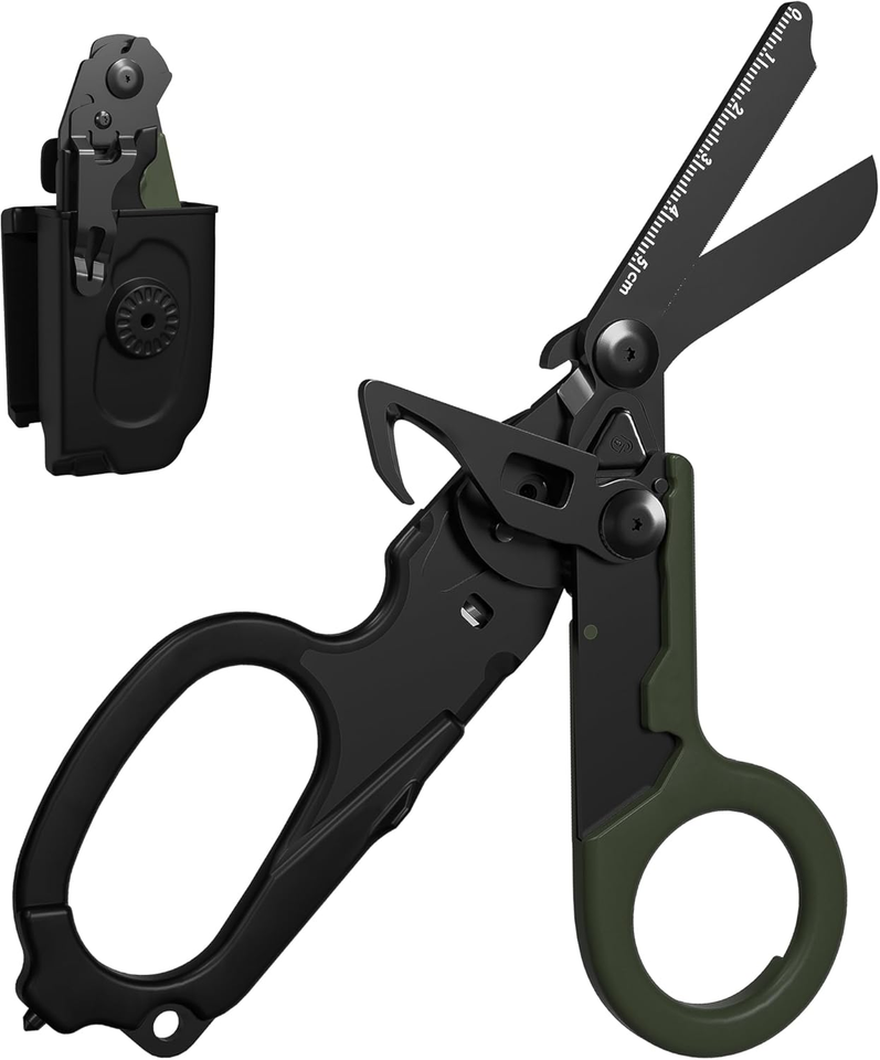 Trauma Shears with Black Holster, 6-in-1 Versatile Trauma Shears ...