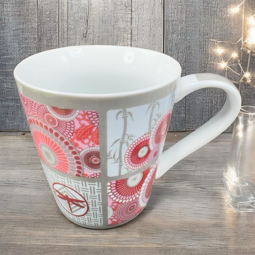 Debra Valencia Coffee Mug Cup Blue Harbor Pink And Gray Floral ...