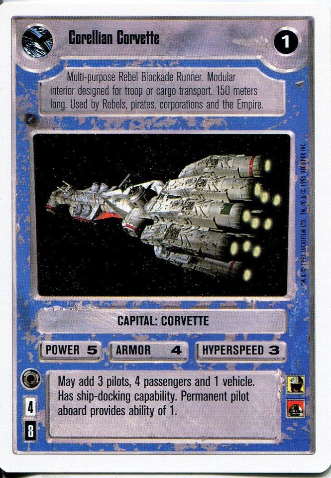 Star Wars CCG Premiere White Border Corellian Corvette | eBay