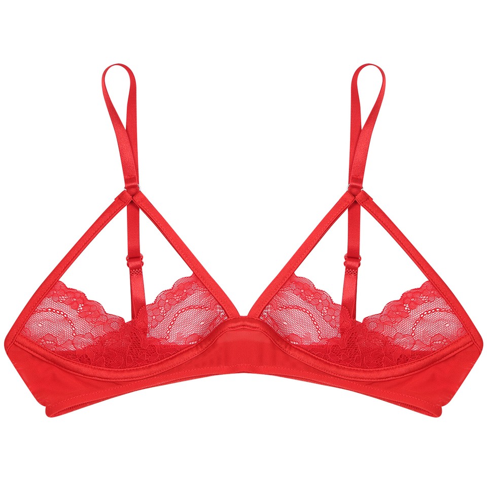 Womens Sexy Lace Cupless Bra Top Push Up Wirefree Unlined Bra Bralette ...