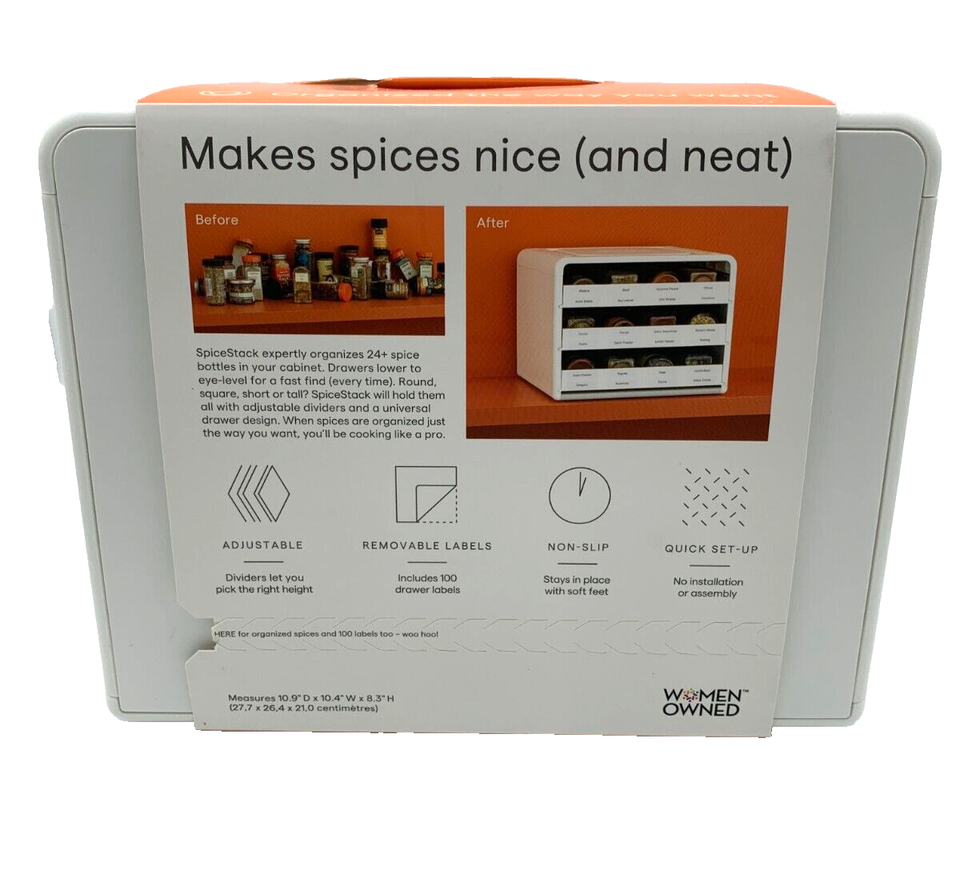 Spice Stack Rack Organizer 24 Full Size Jar Capacity 3 Drawers YouCopia ...