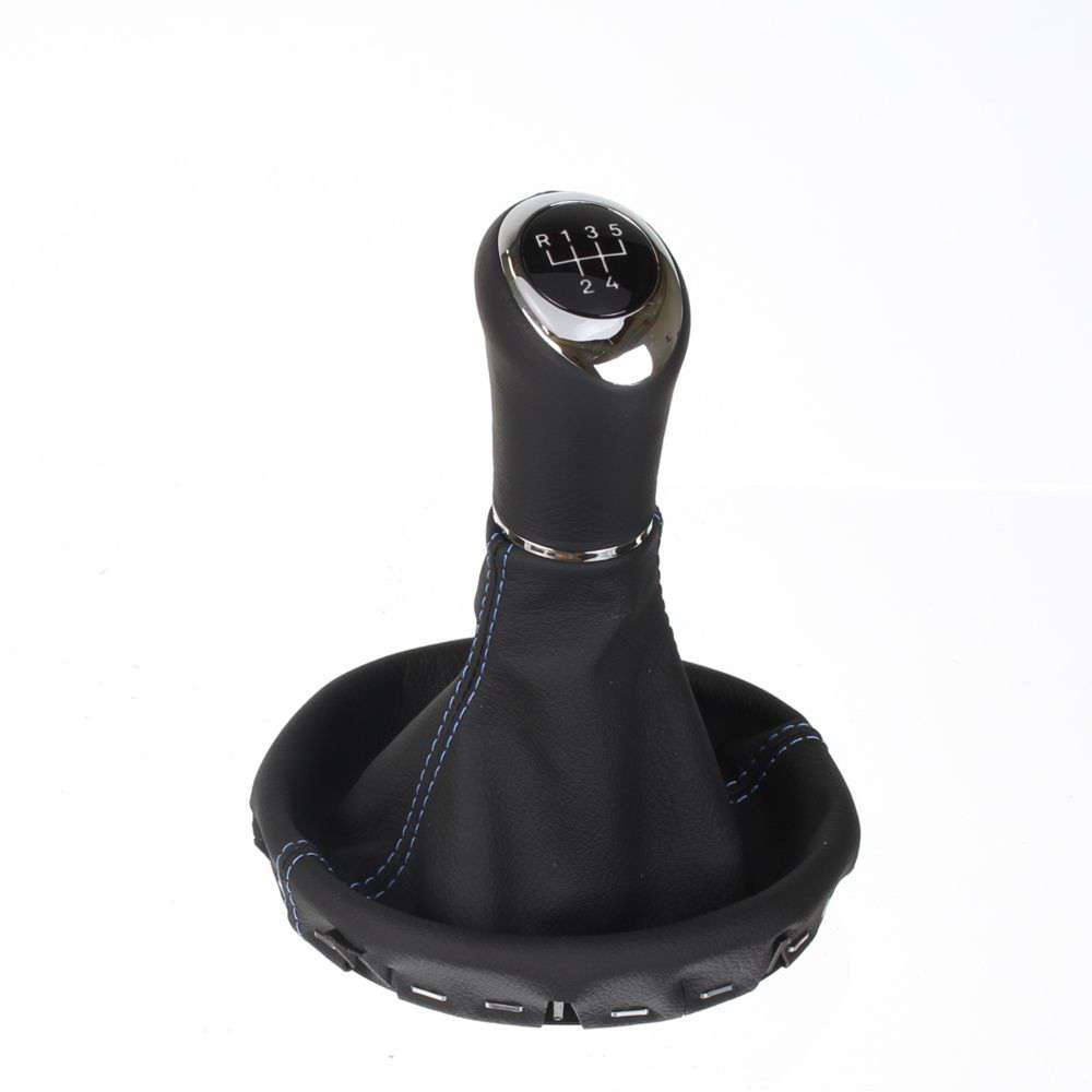Leather gear gaiter shift knob for VW T5 MK5 Caravelle LED stitch ...