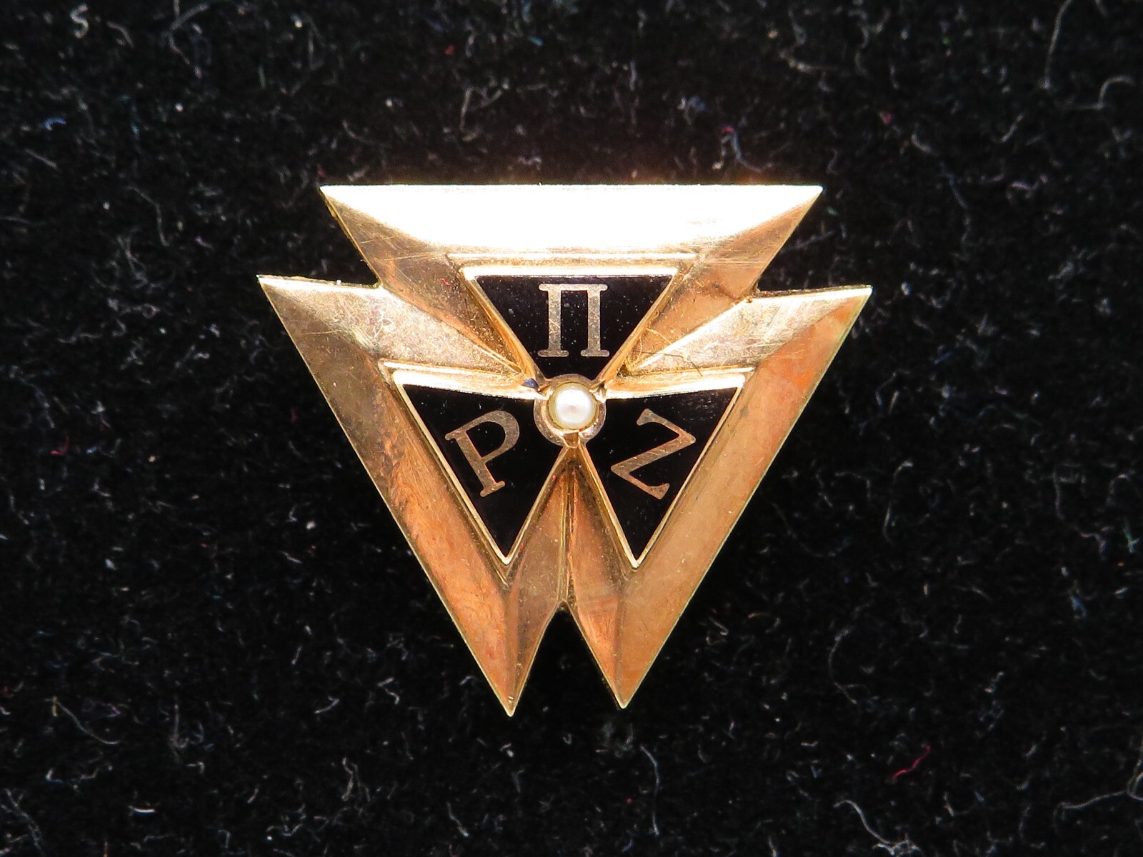 10K YELLOW GOLD PI RHO ZETA FRATERNITY/SORORITY PIN w 1 SEED PEARL* | eBay