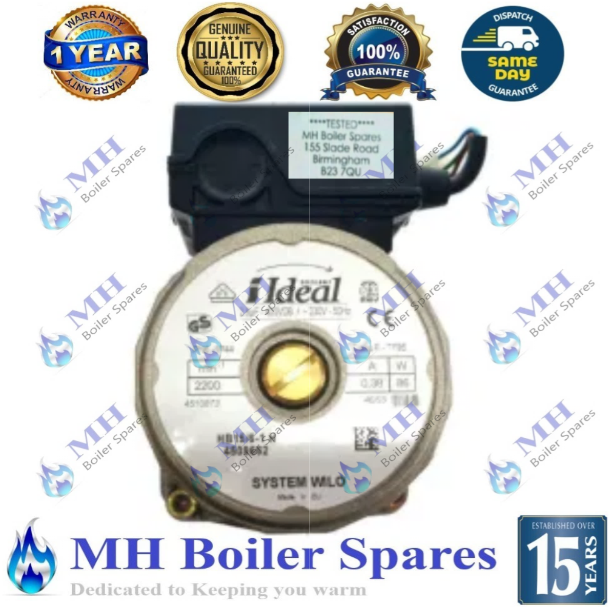BOILER PUMP IDEAL ISAR HE 24, 30, 35 & ESPRIT 2 30 35 177147 170990 ...