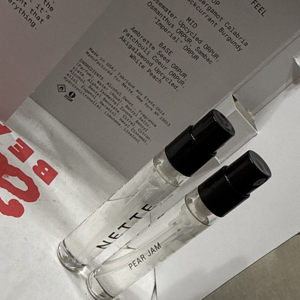 Lot of 2 Nette Pear Jam Eau de Parfum Vial Mini Vials Perfume Sampler ...
