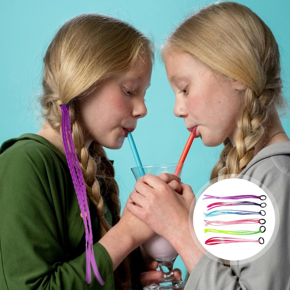 6 Pcs Gradient Color Hair Ropes Braids Wig Headdress for Kids Ponytail ...