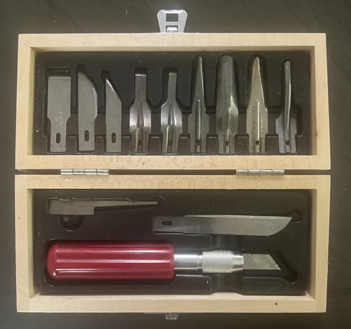 Vintage X-Acto XACTO Workshop Knife Small Tool Set in Wood Box complete ...