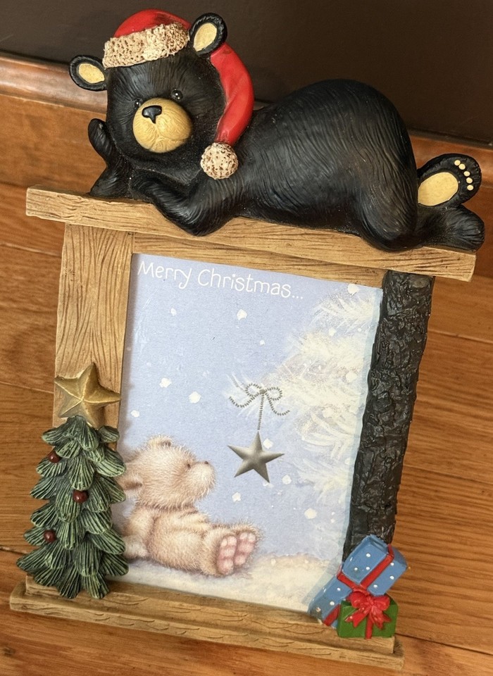 Black Bear resin picture frame Christmas Themed 4x6 | eBay