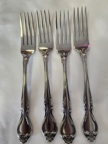 International Lyon QUEEN'S FANCY Stainless Flatware 4 Dinner Forks 7-1/4” | eBay