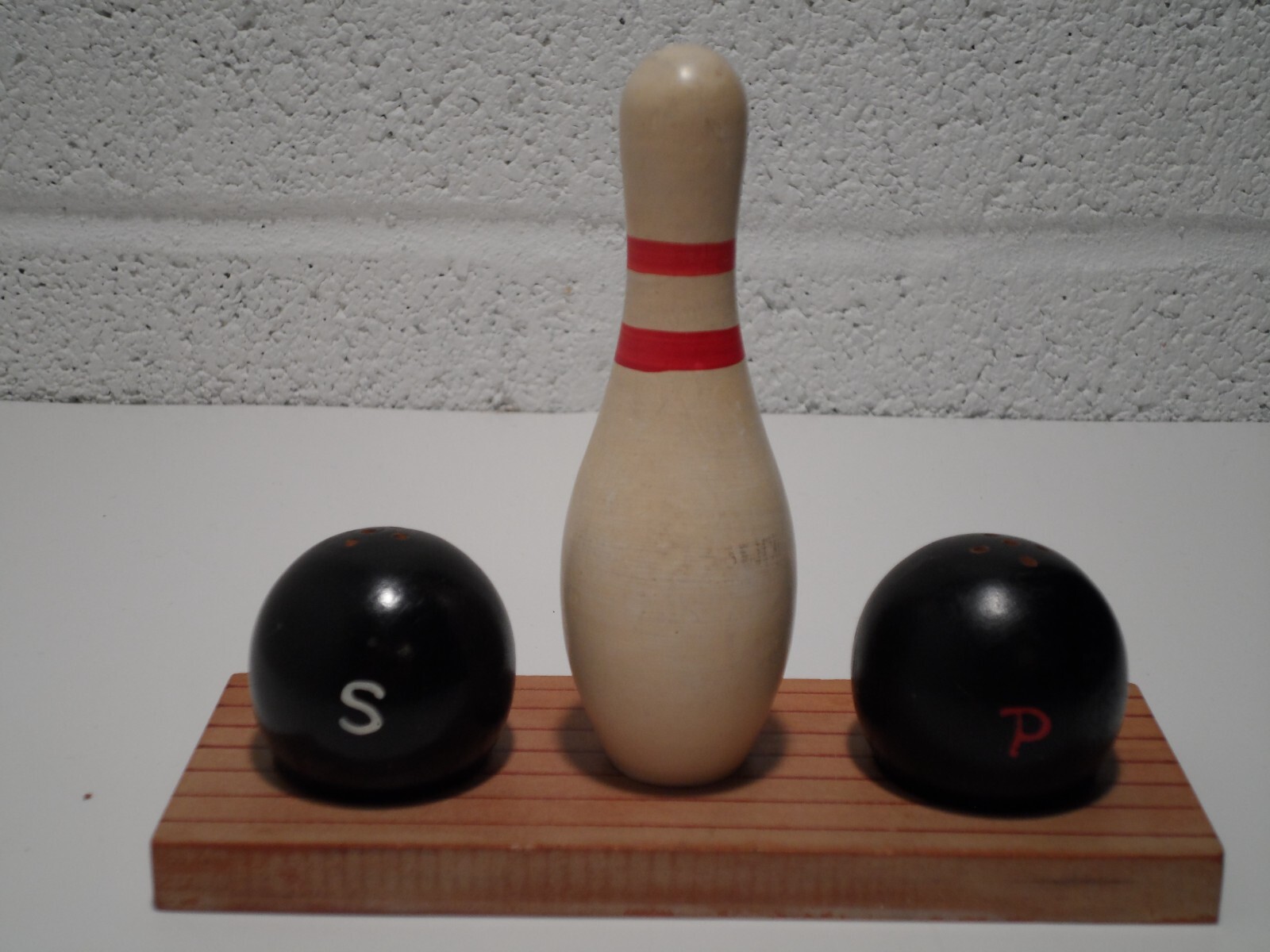 Vintage Bowling Pin and Two Balls Salt and Pepper Shakers by Napco ...