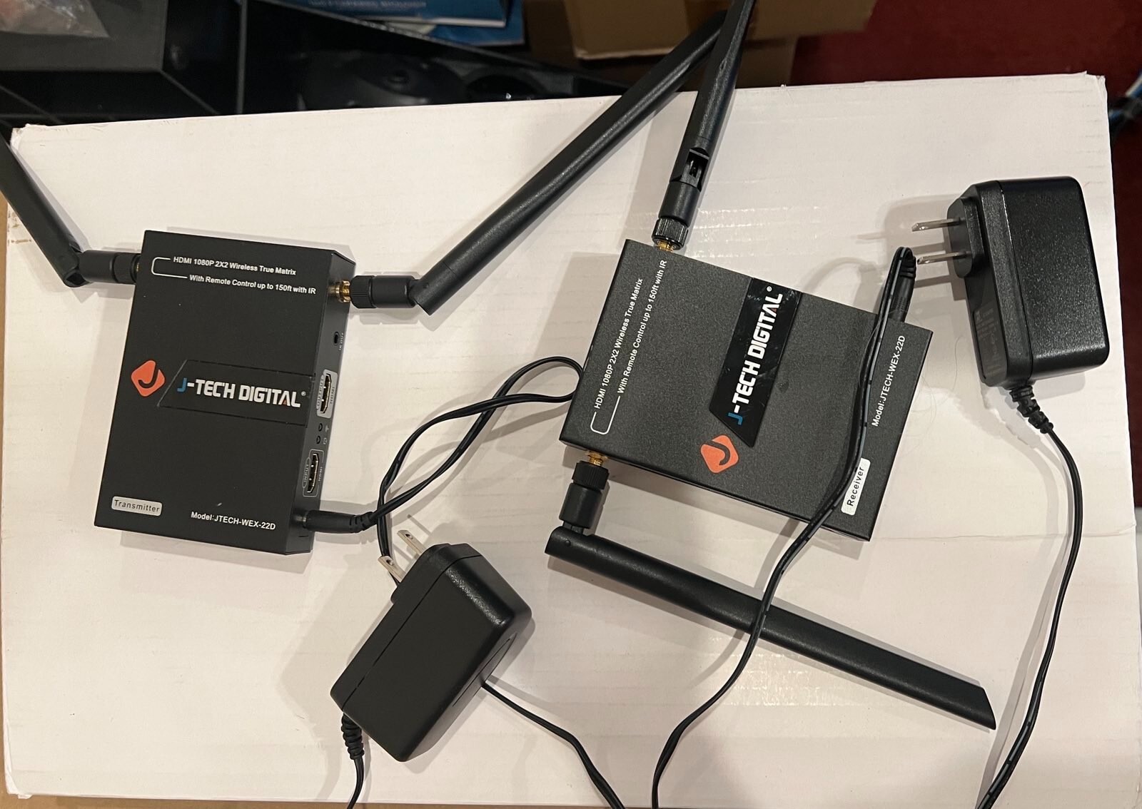 J-Tech Digital Wireless HDMI Extender 1X2 up to 200ft 1080P with HDMI ...