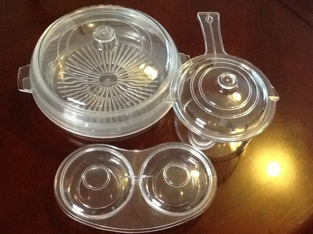 Microwise 3 PC Set Microwave Steamer Poacher Pot Ideal Kitchen ...