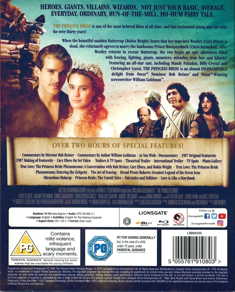 The Princess Bride 30th Anniversary Edition [Blu-Ray] [Region B/2] | eBay