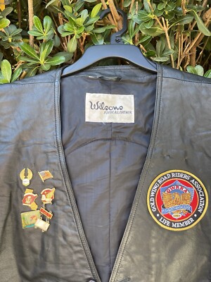 Gold Wing Road Riders GWRRA 2XL Wilsons Leather Vest Patches Pins Life ...