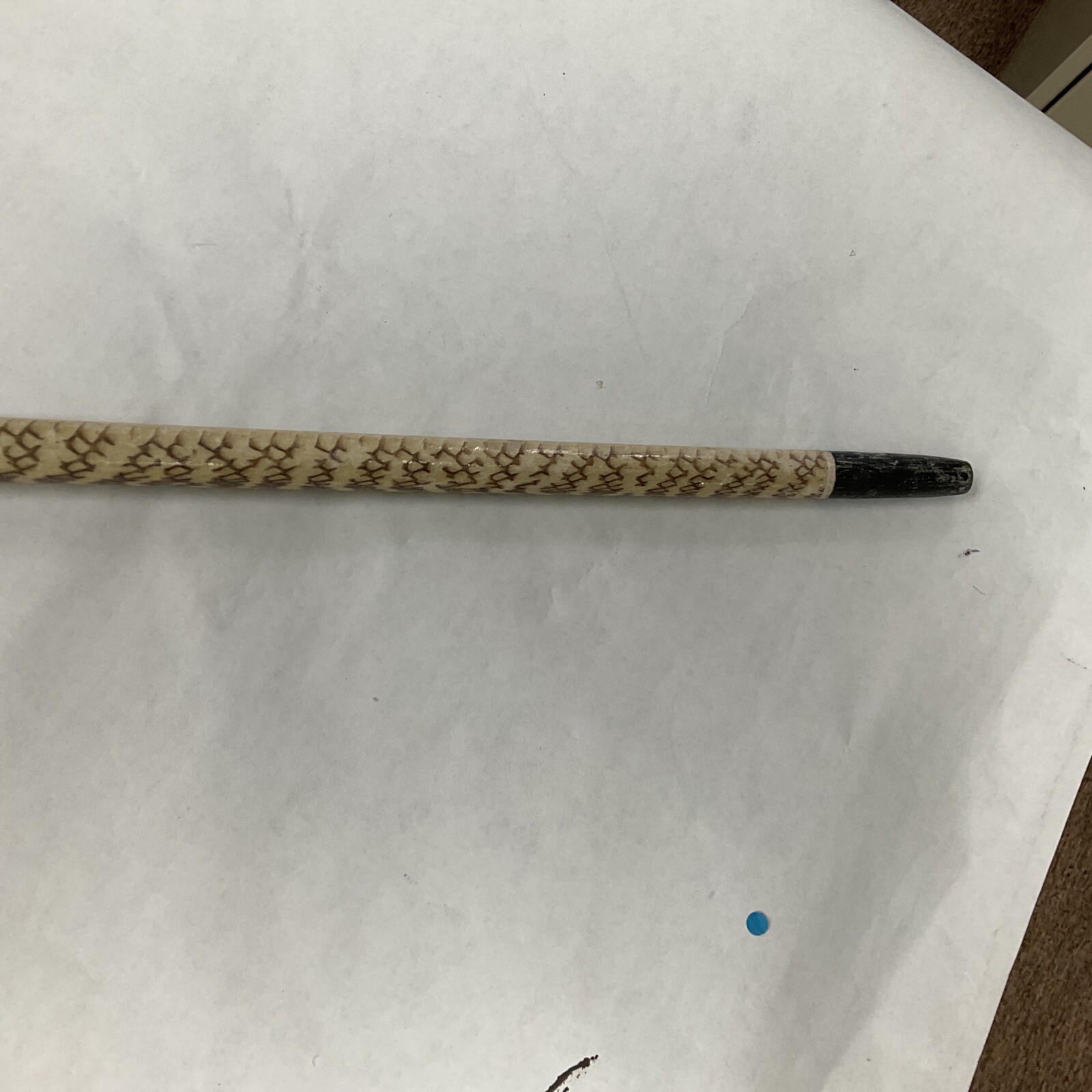 Vintage Walking Stick Cane Snake Skin - Gem