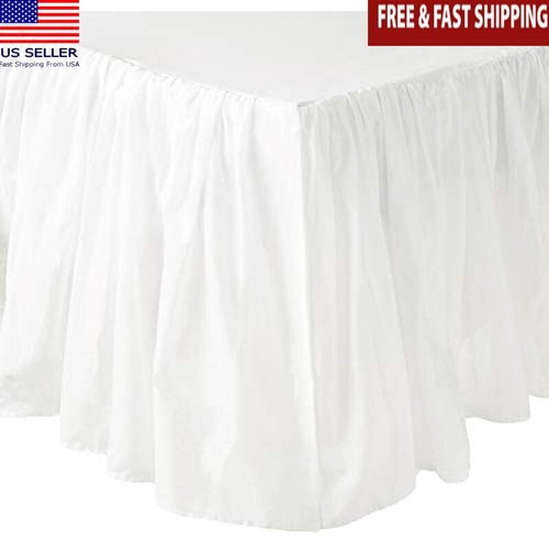 Cotton Voile Bed Skirt 18in Dust Ruffle Split Corners Lightweight ...