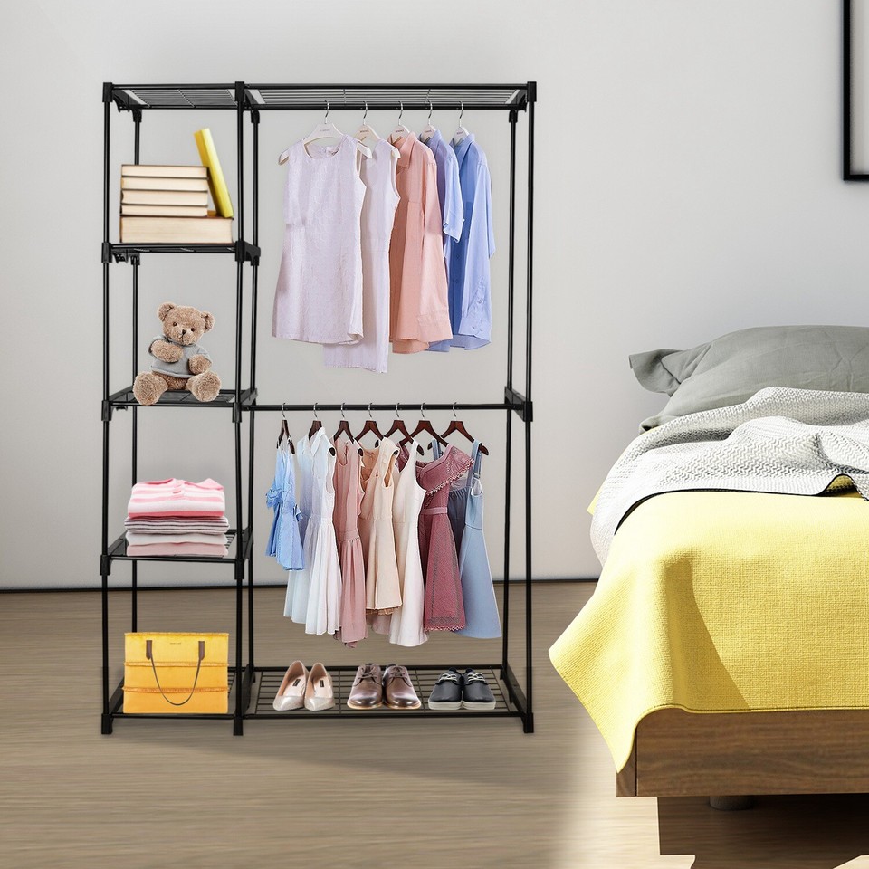 Portable Coat Rack Hanger Closet Organizer Jacket Stand Clothes Shelf ...