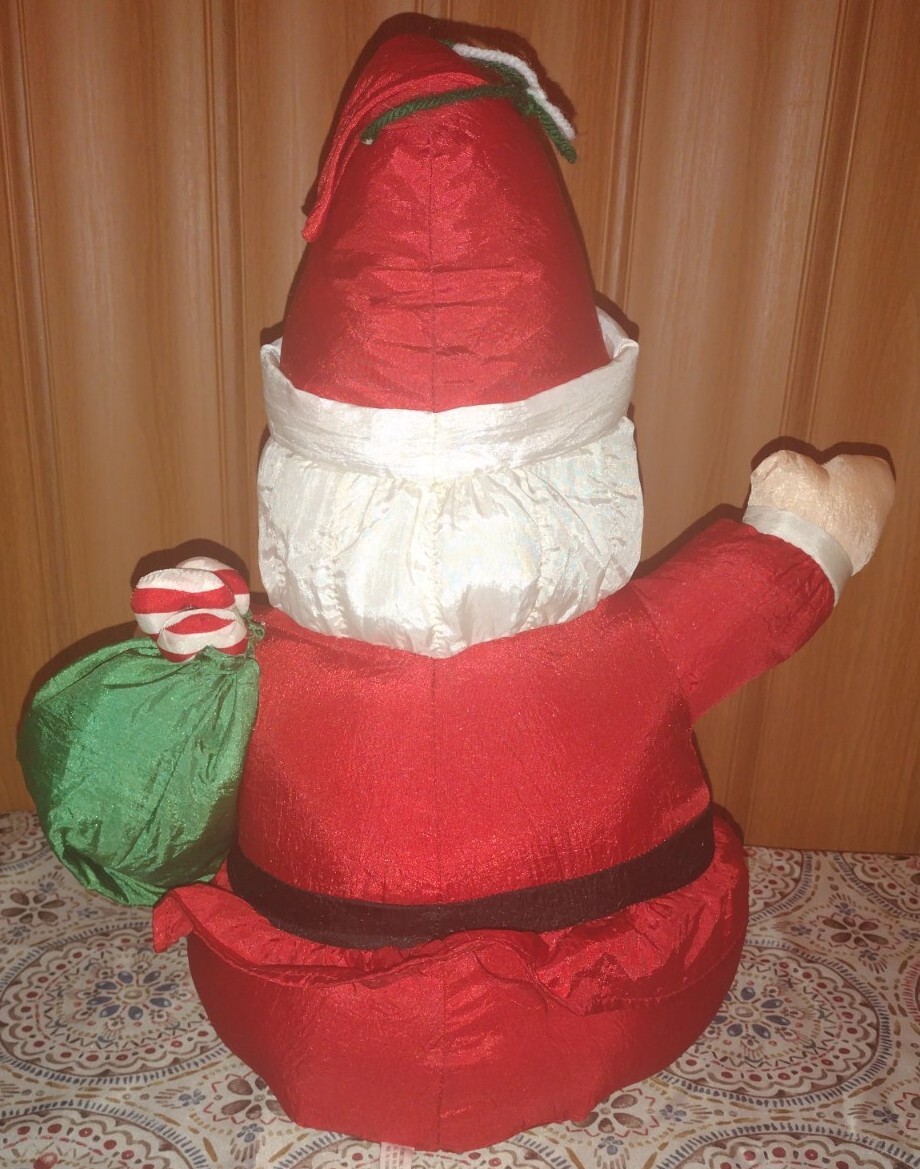 International Silver Vintage Nylon Puffalump Style Santa Claus Stuffed ...