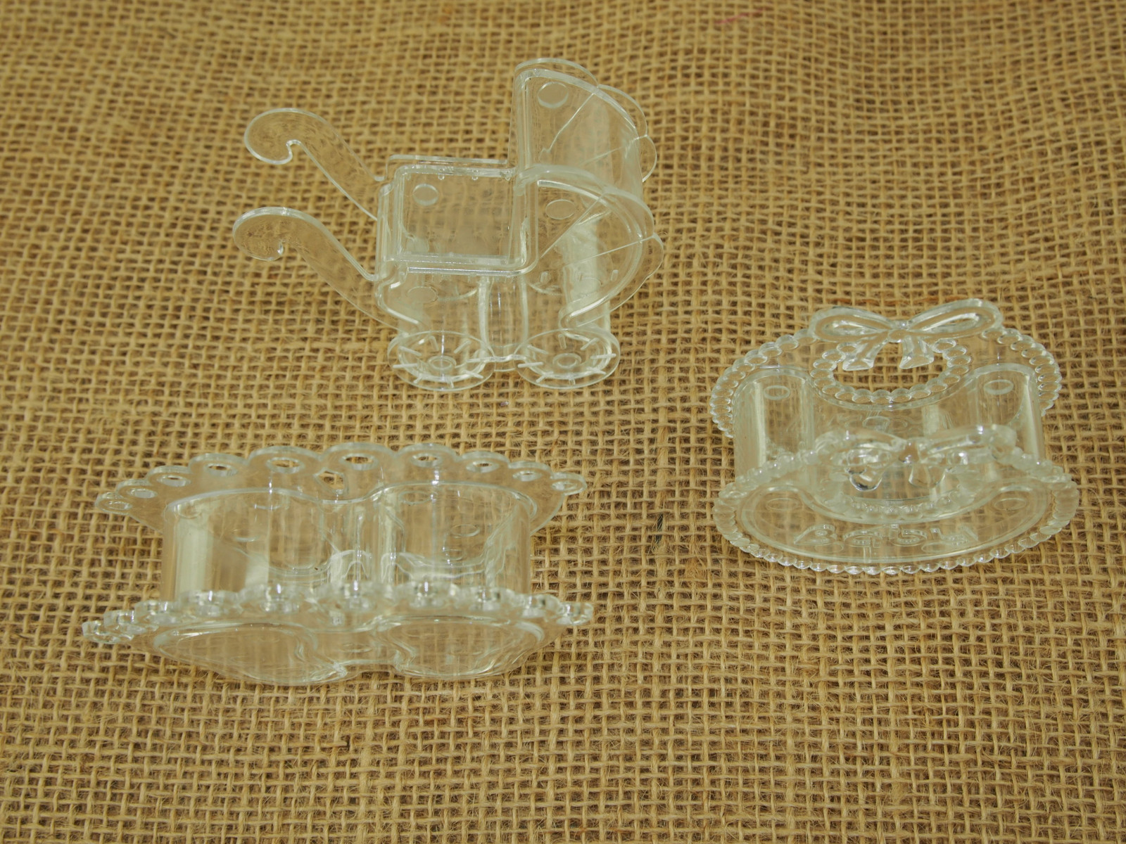 Clear Plastic Baby Shower Nursery Party Favor Candy Gift Box Bib Feet ...