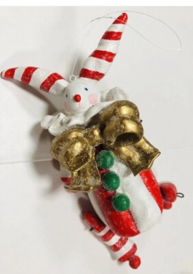Bunny Rabbit Jester Ornament Christmas Vintage | eBay