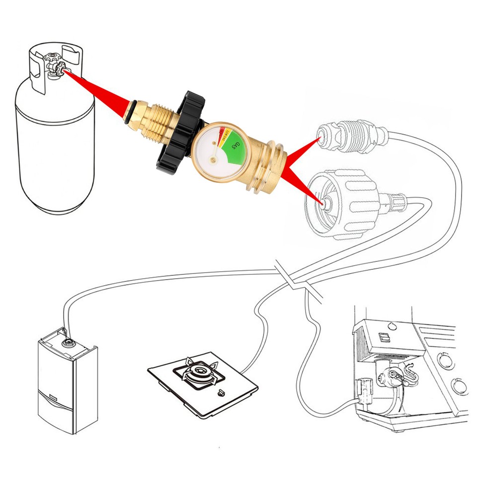 100 lb Propane Tank Adapter Universal Convert Pol to Qcc1/Type 1 Solid ...