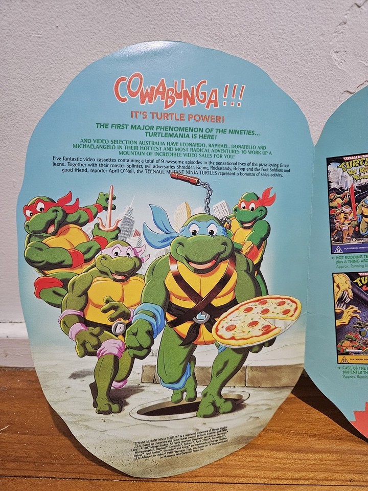 🔥🔥 TMNT Animated Vhs Video Store Promo Pamphlet Teenage Mutant Ninja ...