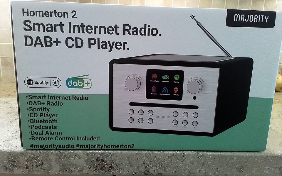 Majority Homerton 2 DAB+/FM Smart Bluetooth Radio CD Player - Black ...