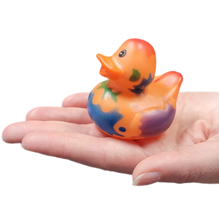 Splat Rubber Duckies (2") Standard Size. (12 Pack) Colorful Paint ...