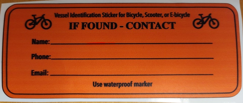 If Found Contact Identification Decal Sticker Bike Scooter EBike | eBay