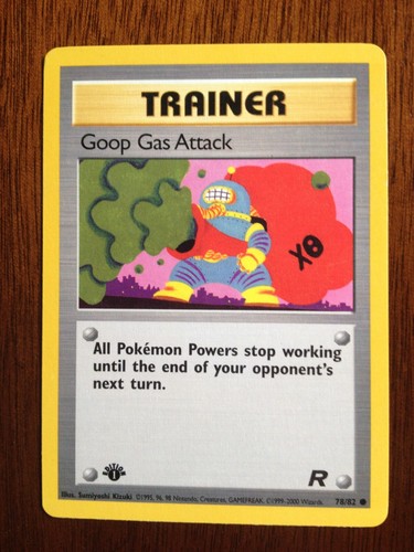 Pokémon Team Rocket 1st Edition Trainer Goop Gas Attack 78/82 Excellent ...