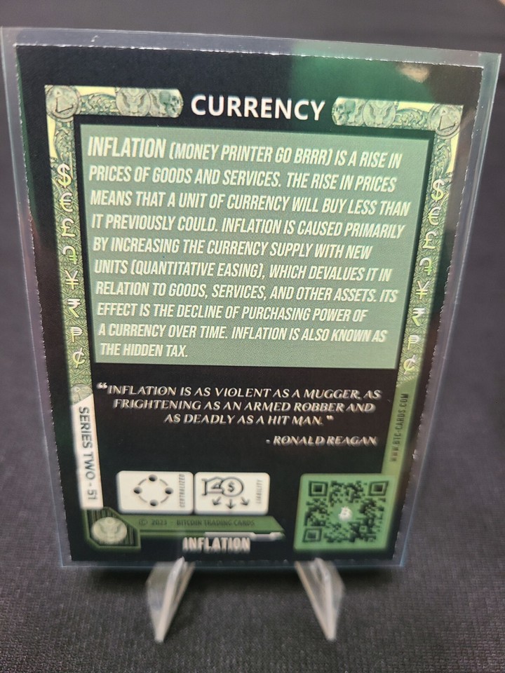 BTC Bitcoin Trading Cards Fud Busters #51 INFLATION | eBay