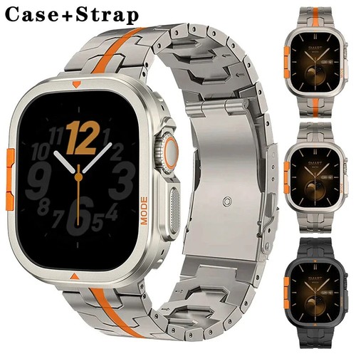 Luxury Metal Case+Titanium Strap For Apple Watch Ultra 2 49mm iWatch 10 ...