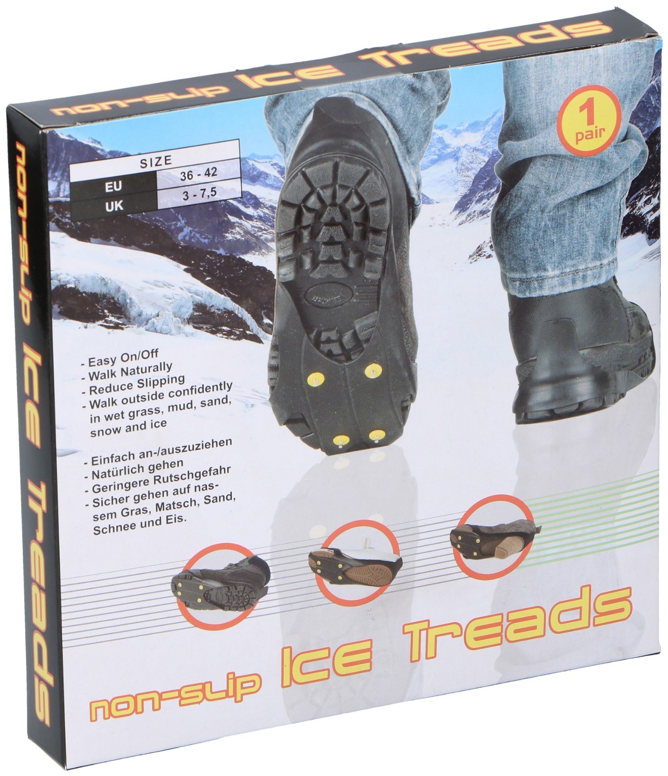 Non-Slip Ice Treads Confident Walk in Snow ,Ice & Reduce Slipping for ...