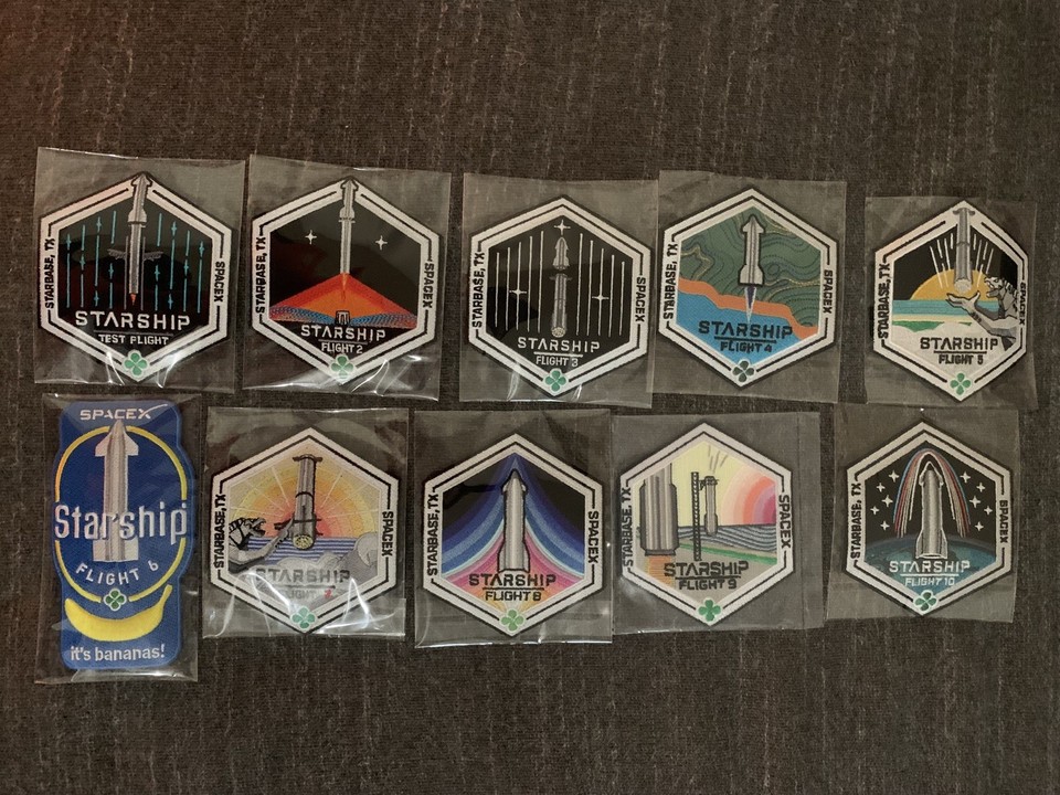 Ultimate Starship Lot! Authentic SpaceX Starship Flight 1-10 Patch Set ...