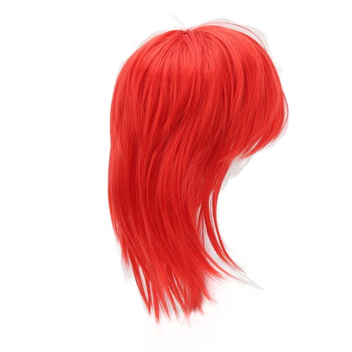 Red Men Wig Wolf Cut Wig Straight Short Hair Pieces For Festival ...