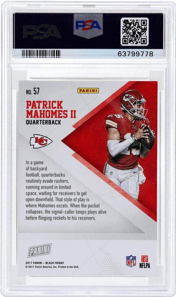 2017 Panini Black Friday Patrick Mahomes II Rapture #57 /10 PSA 9 ...