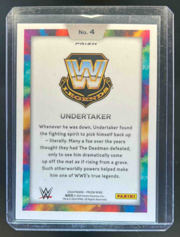 2024 Panini Prizm WWE Undertaker Color Blast SSP Black #4 | eBay