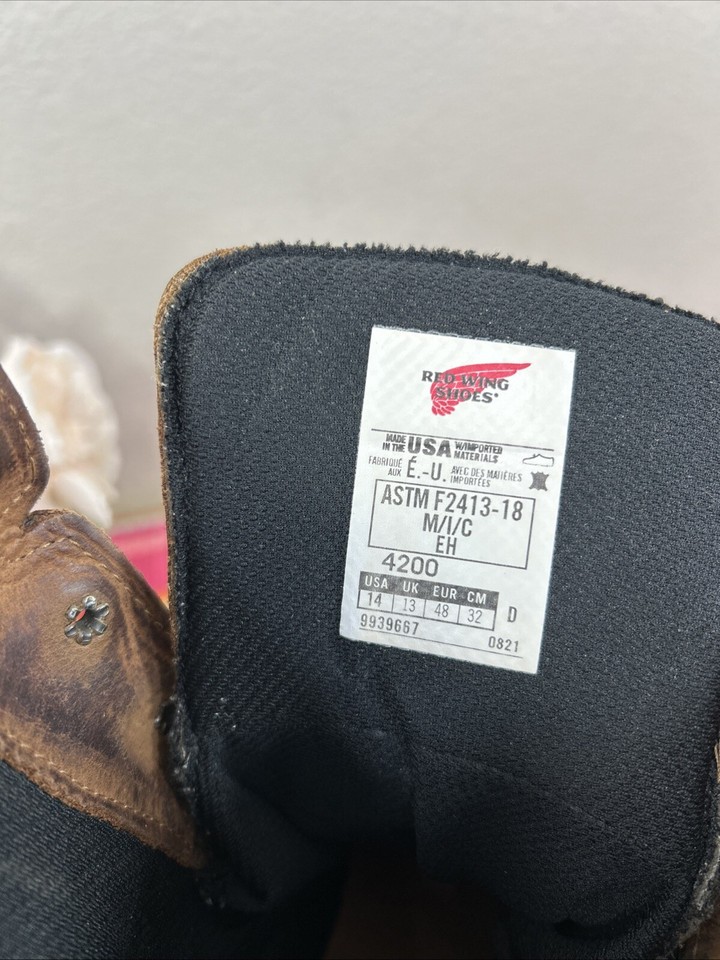 Red Wing 4200 Steel Toe Waterproof Oiled Leather High Work Boots Men's ...