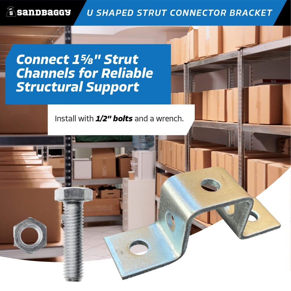 Sandbaggy Galvanized U Shaped Strut Connector Bracket - 5 Hole | eBay