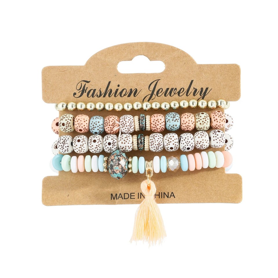 Vintage Bohemia Women Bracelets Set Charm Hand Stone Tassel Pendents Bracelets | eBay
